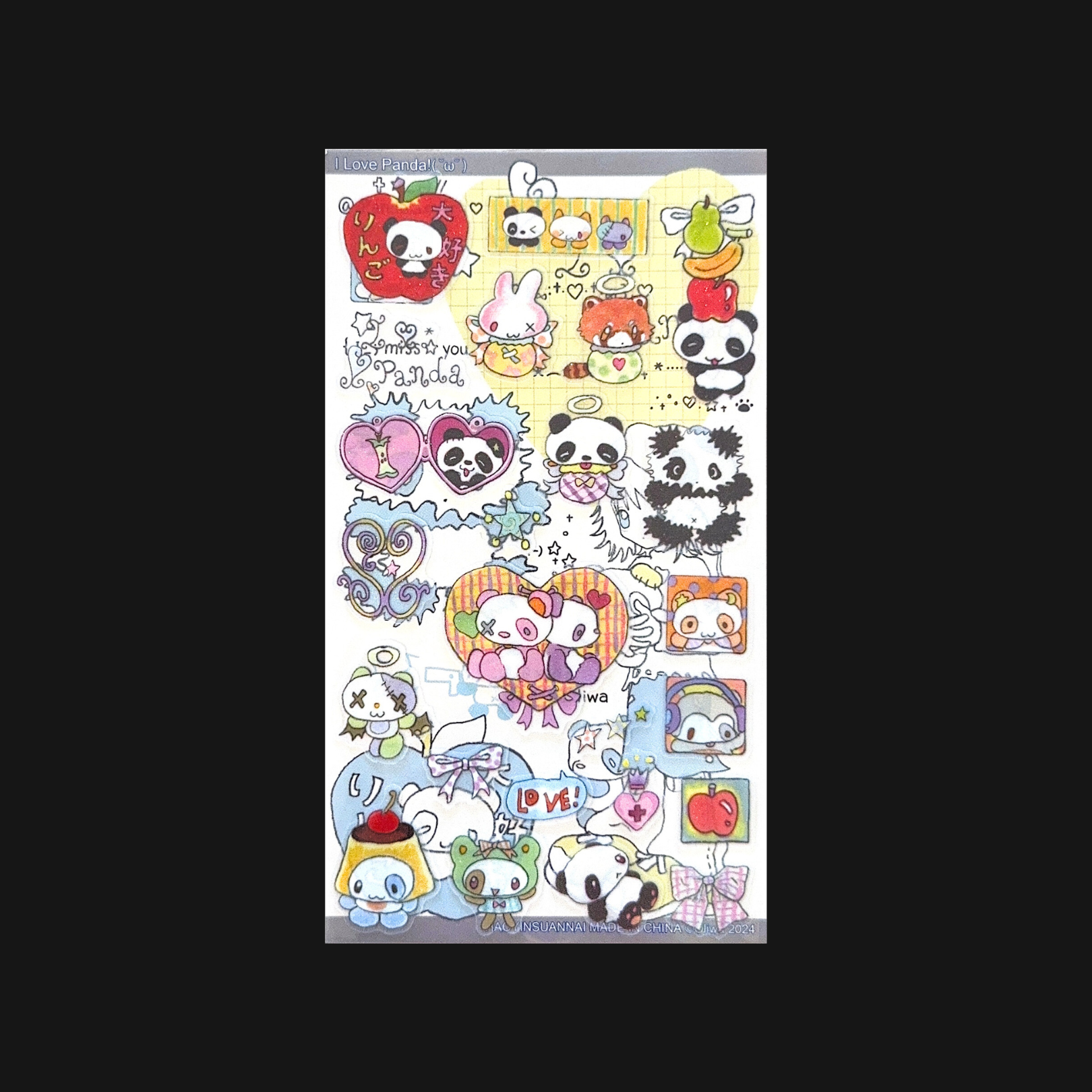 Oliwa x Chugging Yogurt - Panda Sticker Sheet – Gooka